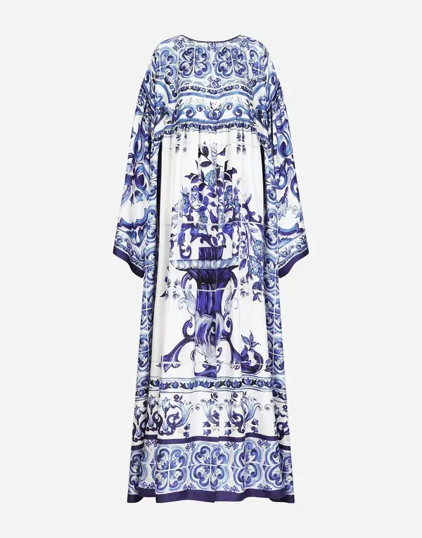 Dolce & Gabbana Majolica Print Silk Twill Caftan