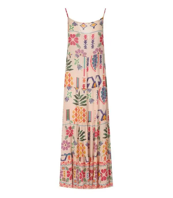 PAHIESA FORMENTERA Patterned Viscose Maxi Dress
