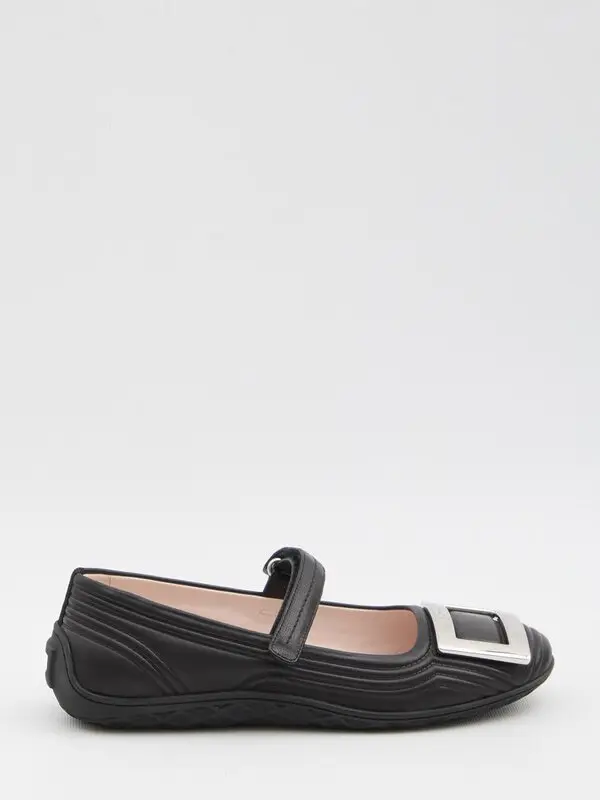 ROGER VIVIER Viv Low Mary Jane Ballerinas - Black
