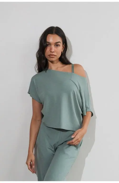 VITALITY Vital Off Shoulder Tee - Thyme