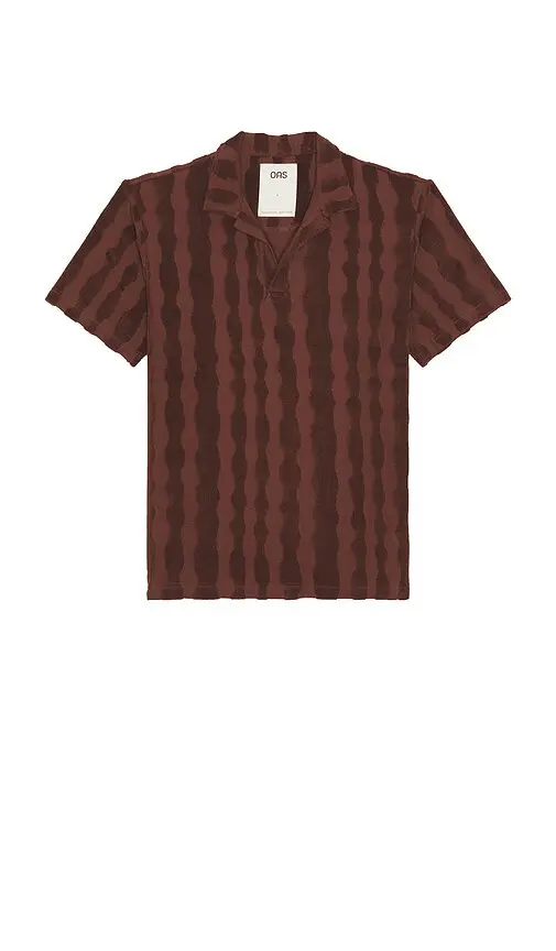 Oas Totem Polo Terry Shirt In Red - Brown