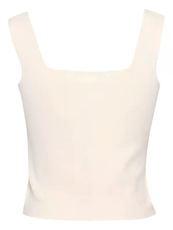 Max Mara Pilade Square-neck Ribbed Top - Neutrals
