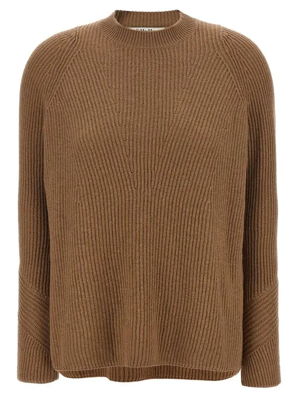 Max Mara Molveno Ribbed Wool Sweater - Beige