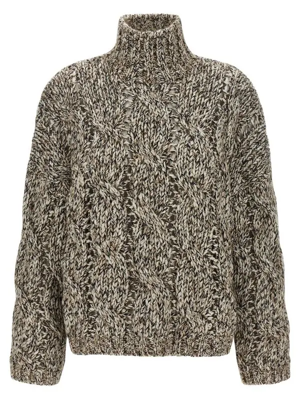 Brunello Cucinelli Knitted Lamb And Cashmere-blend Sweater - Multicolor