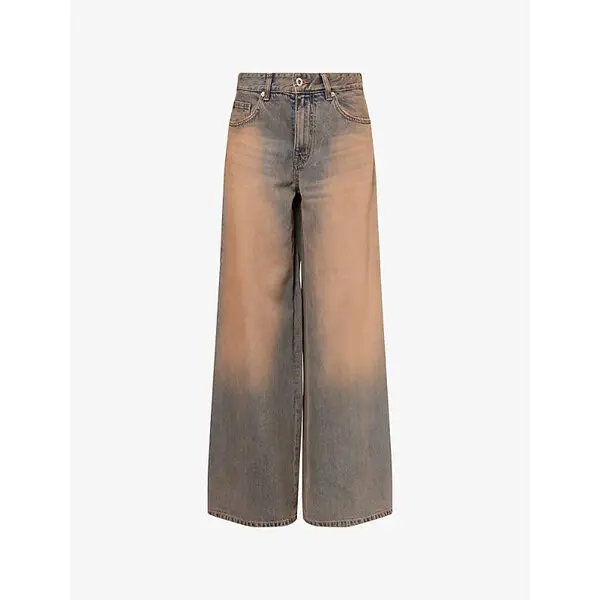 We11Done Grosgrain Wide-leg Denim Jeans