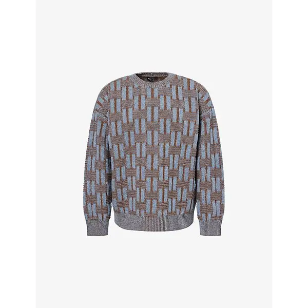 Giorgio Armani Patterned Knitted Wool Jumper