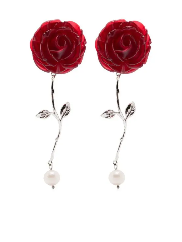 Magda Butrym Rose Pearl-detail Earrings - Silver
