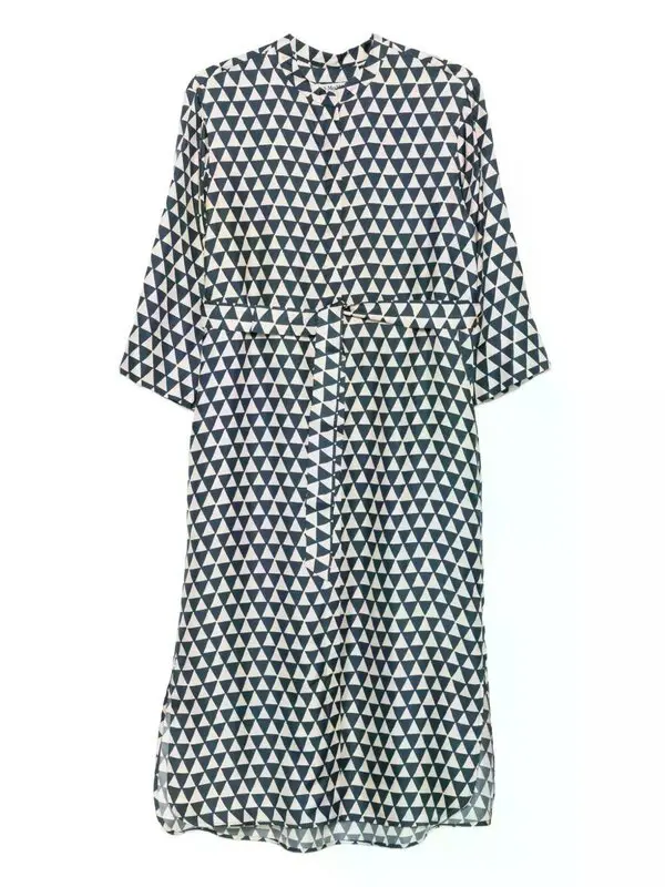 Max Mara Triangle-print Belted Dress