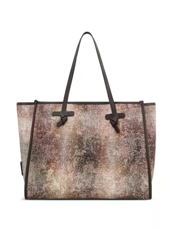 GIANNI CHIARINI Marcella Leather-trimmed Tote Bag - Brown