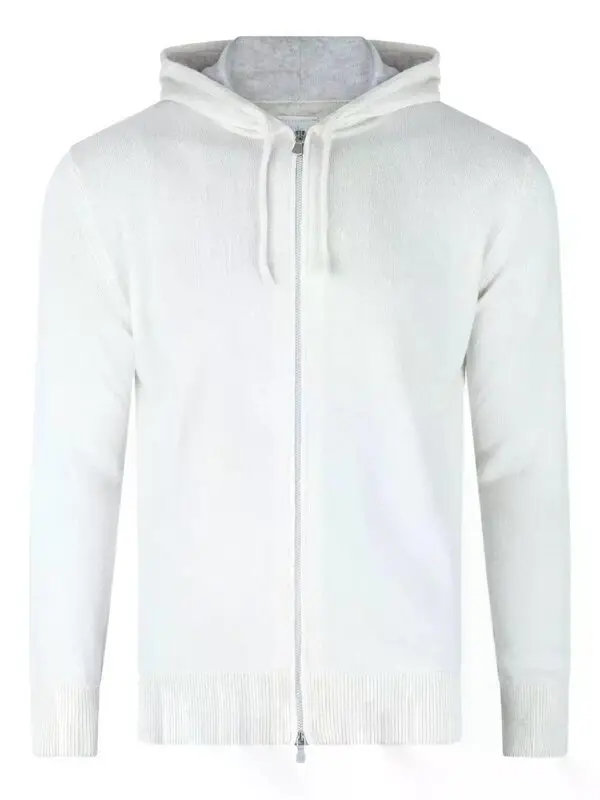 Eleventy Cashmere Zip-up Hoodie - White