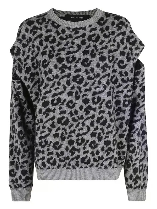 Federica Tosi Leopard-pattern Sweater - Grey
