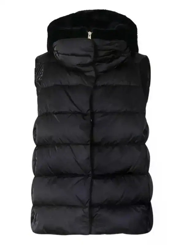 Herno Quilted Hooded Gilet Black Editorialist