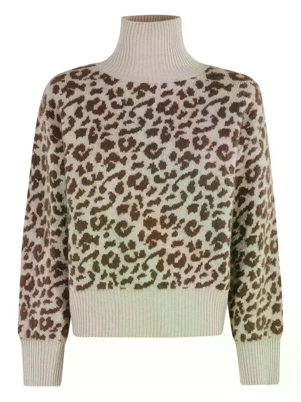 Federica Tosi Leopard-print High-neck Sweater - Brown