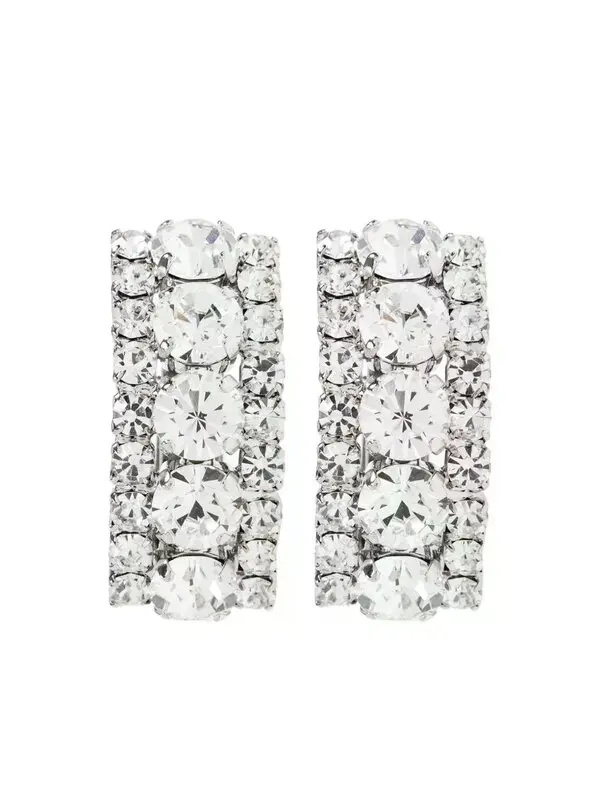 Alessandra Rich Crystal-embellished Rectangular Earrings