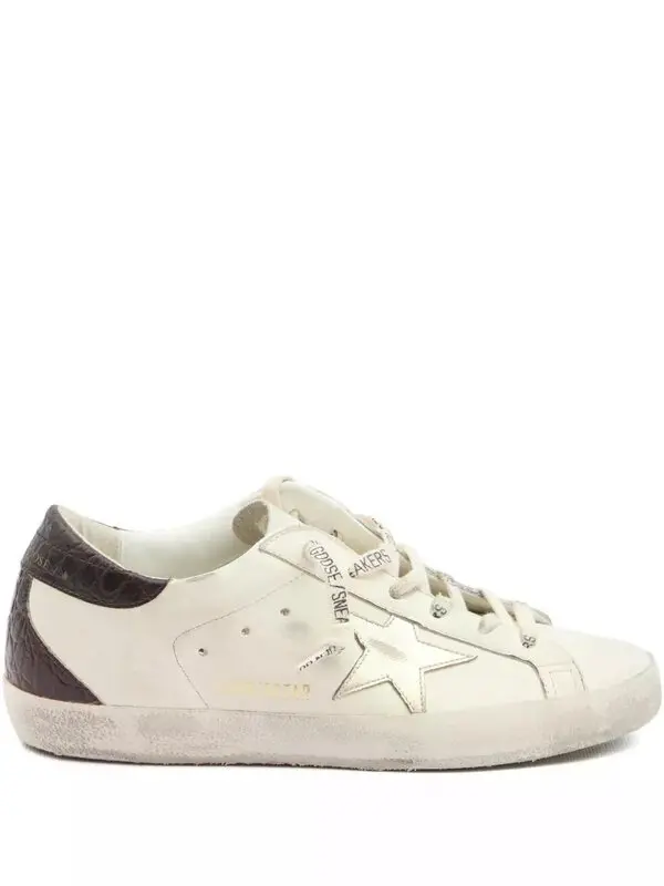 Golden Goose Super-star Crocodile-effect Sneakers - Neutrals