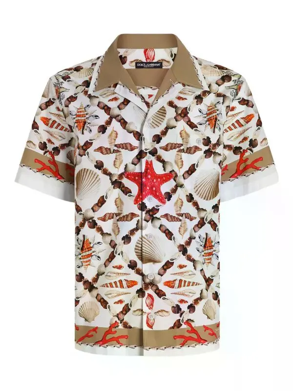 Dolce & Gabbana Shell-print Short-sleeve Shirt