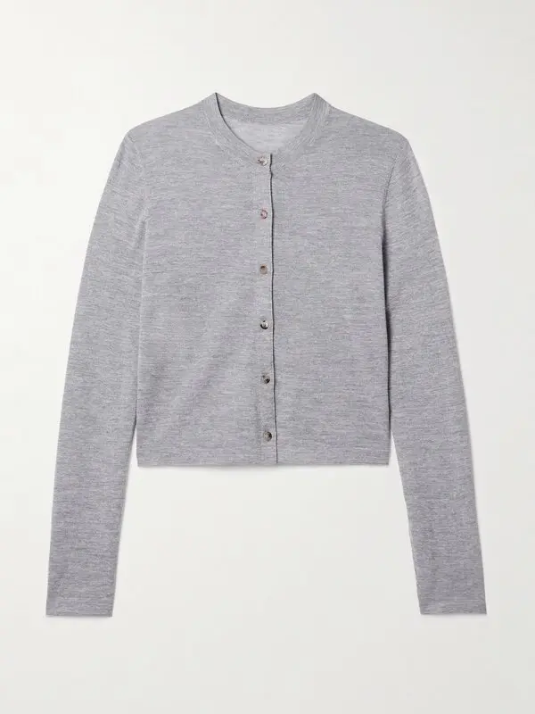 Khaite Brieta Merino Wool Cardigan - Gray