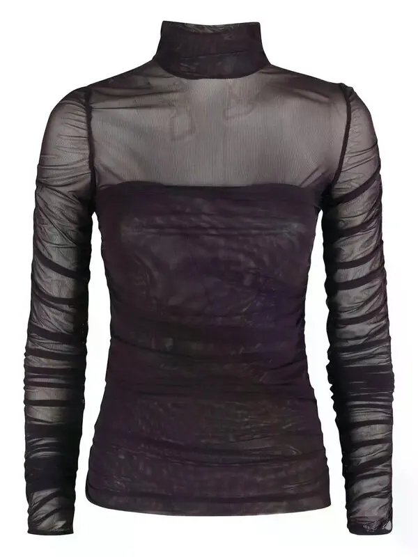 Federica Tosi High-neck Mesh Top - Black