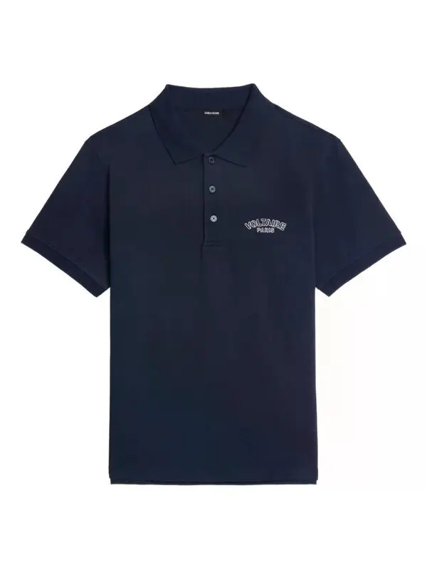 Zadig&Voltaire Dimitri Logo-embroidered Polo Shirt - Blue