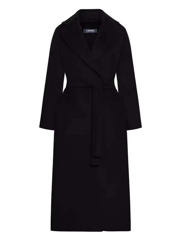 Max Mara Belted Wool Coat - Black
