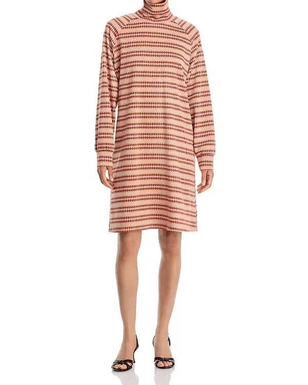 AREA STARS Alice Stripe Turtleneck Dress