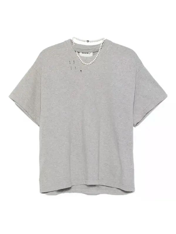 SEEN USERS Pearls Disruption Distressed Short-sleeve T-shirt