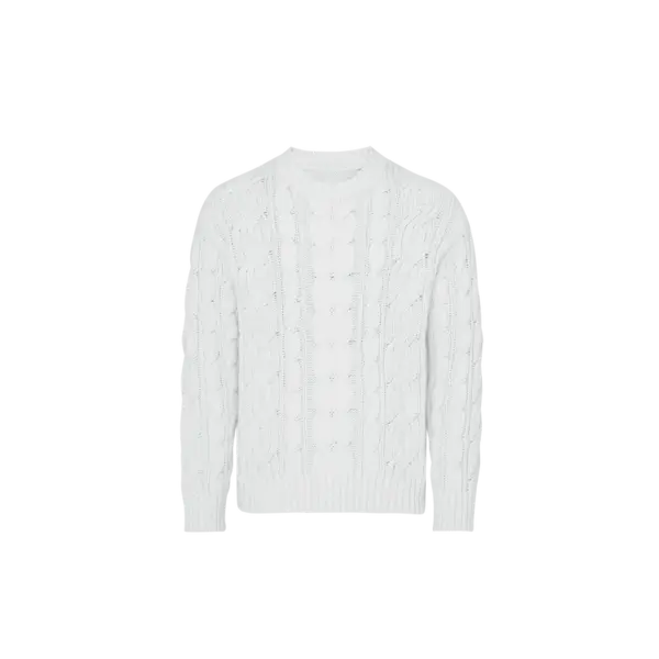 Vilebrequin Cableknit Cotton Philippe Pullover Sweater - White