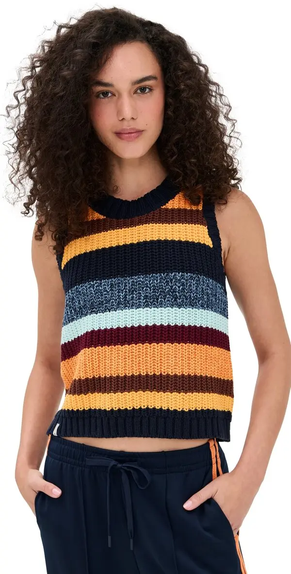 The Upside Nelson Knit Crop Sweater Vest - Stripe