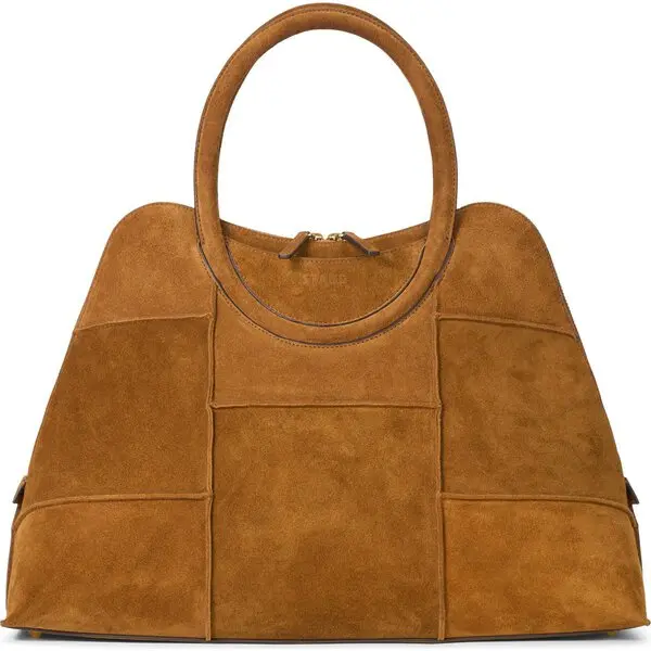 Staud Naomi Suede Satchel - Tan