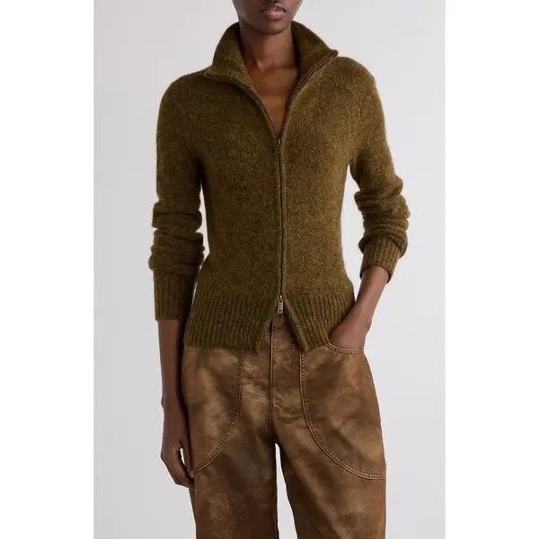 Isabel Marant Prunella Front Zip Sweater - Bronze
