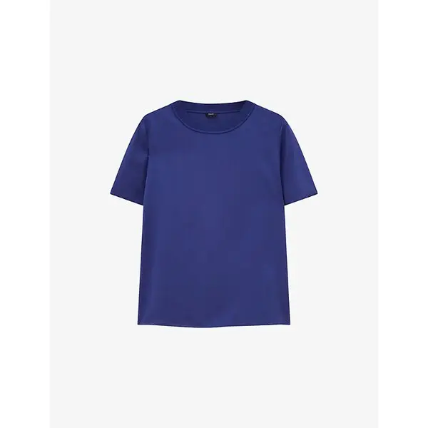 JOSEPH Rubin Regular-fit Silk-crepe T-shirt - Cobalt