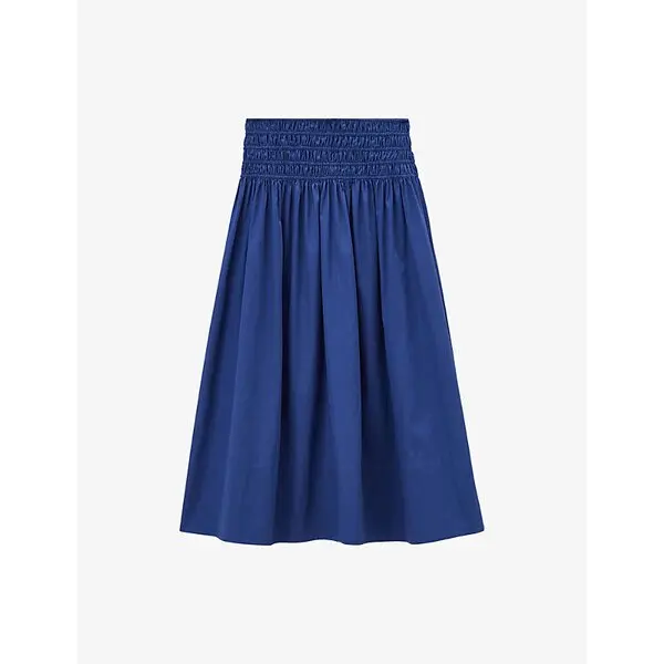 JOSEPH Leonie Cotton-sateen Midi Skirt - Cobalt