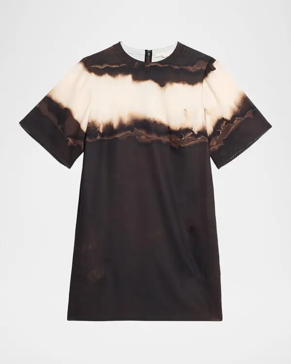 JASON WU Burned Stripe Mini Dress - Calico  Brown Burnt