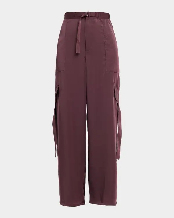 Lapointe Belted Wide-leg Utility Pants