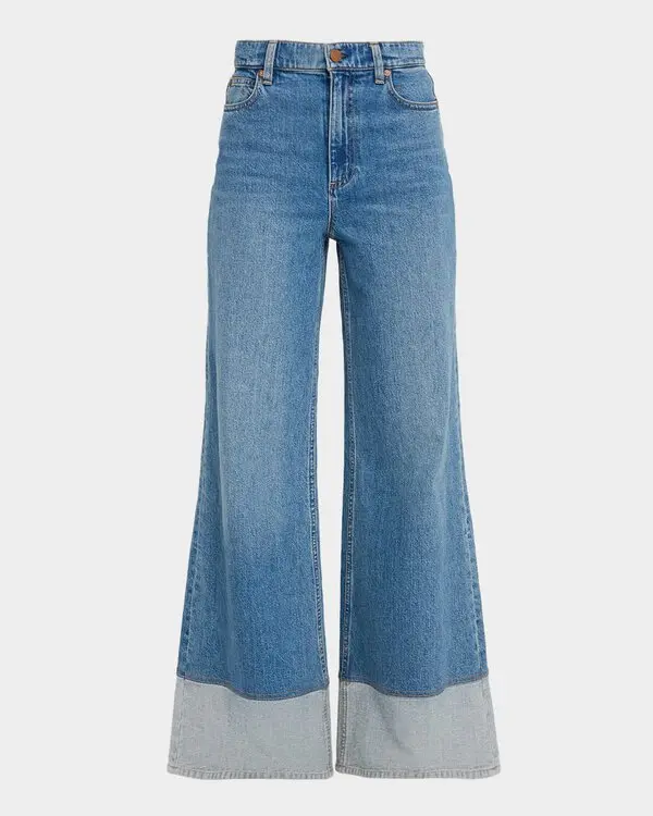 Alice + Olivia Wilson Reversed Seam Wide-leg Jeans