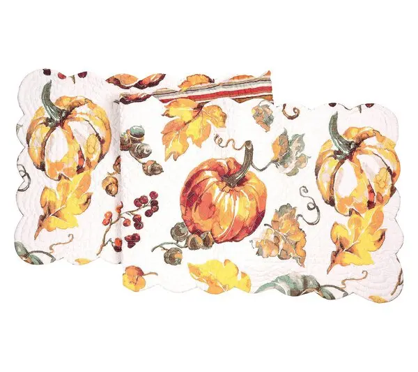 VALERIE PARR HILL 14' X 51' Pumpkin Thanksgiving Table Runner Valerie