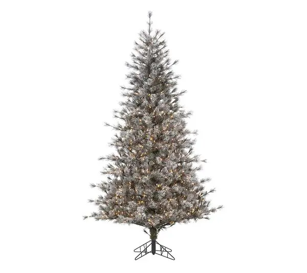STERLING 7.5 Ft Prelit White Flocked Scotch Pine Tree Co