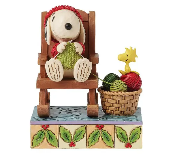 JIM SHORE Peanuts Snoopy In Rocking Chair Figurine
