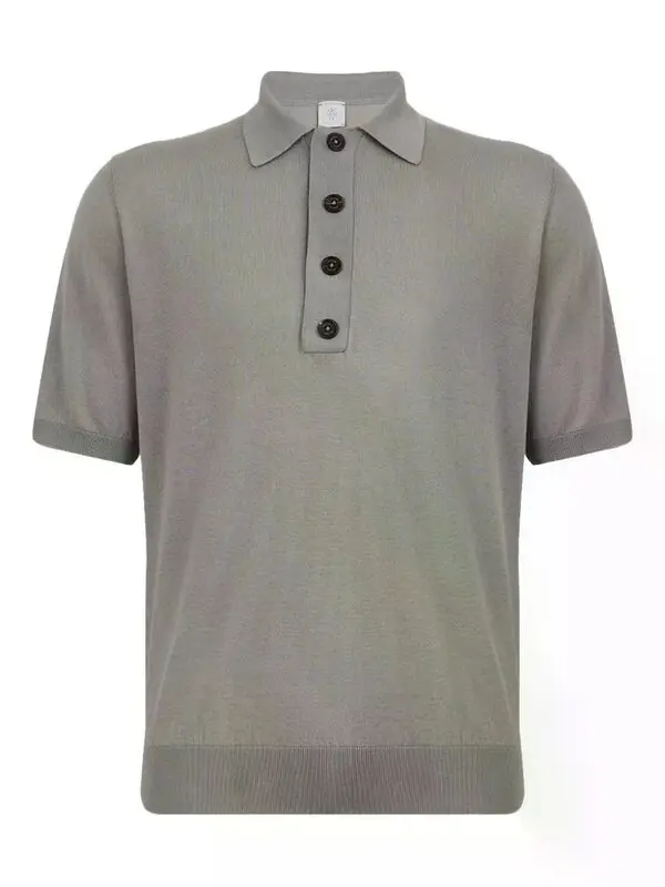 Eleventy Short-sleeve Button Polo Shirt - Grey