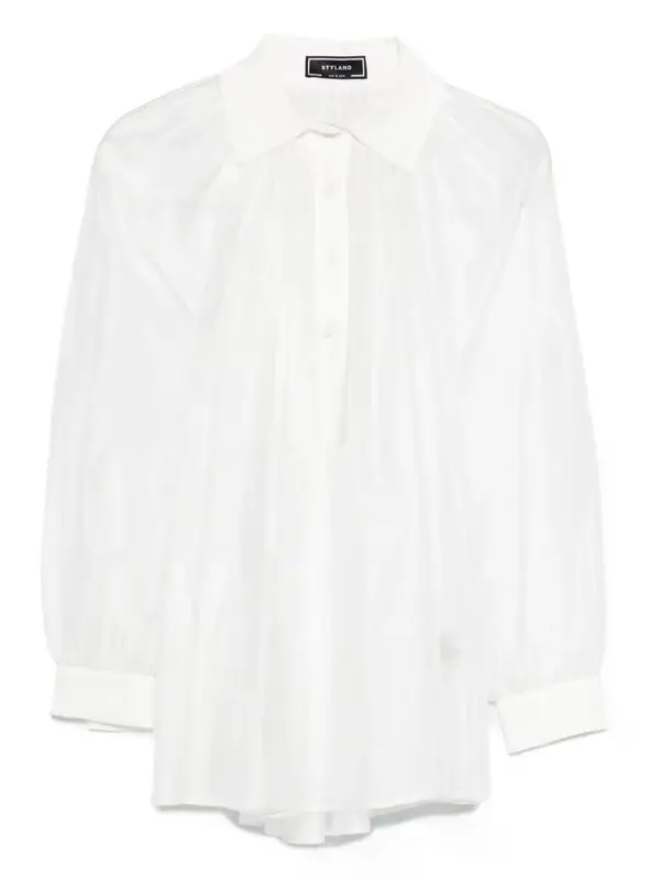 STYLAND Balloon-sleeve Blouse - White