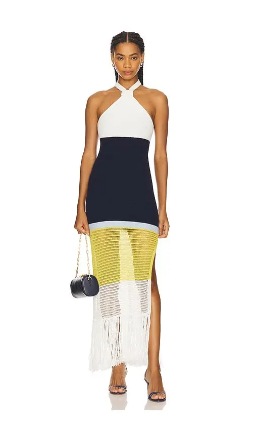 DODIEE Alix Fringe Maxi Crochet Dress