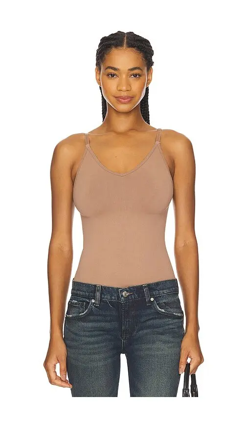 Spanx Sculpt Thong Bodysuit - Cafe Au Lait