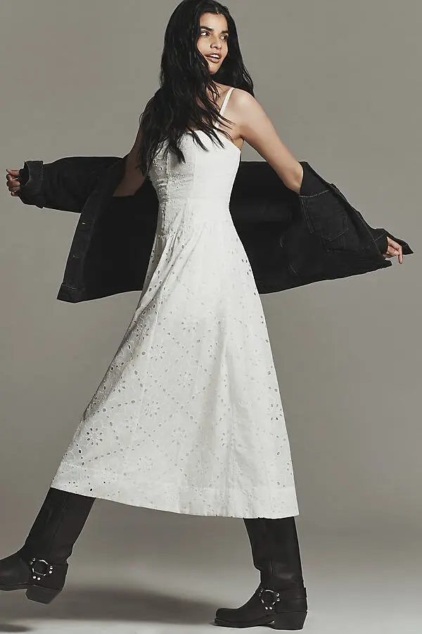 REFORMATION Katar Eyelet Midi Dress