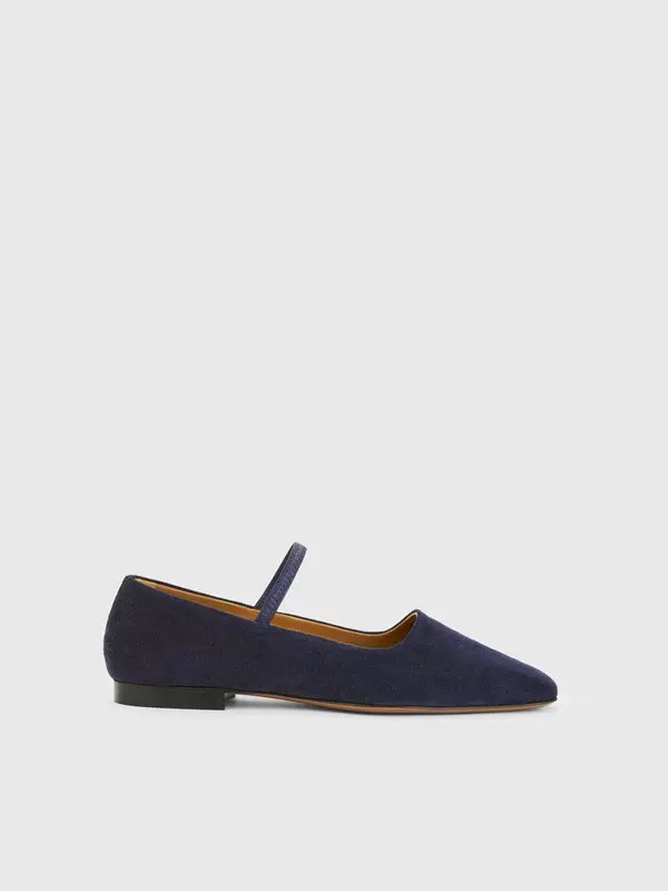 ATP ATELIER Petina Suede Mary Jane Flats - Mirtillo