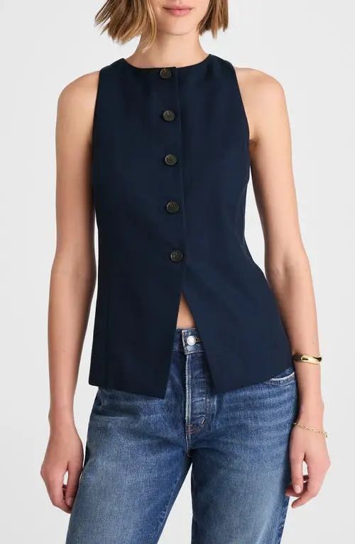 Madewell Crewneck Twill Vest - Midnight Navy
