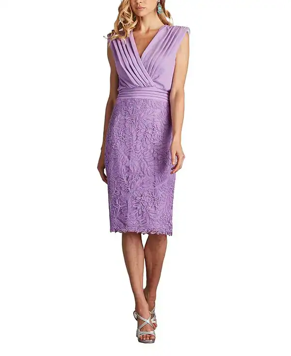Tadashi Shoji Embroidered Blouson Dress In Purple - 30% Off | Editorialist