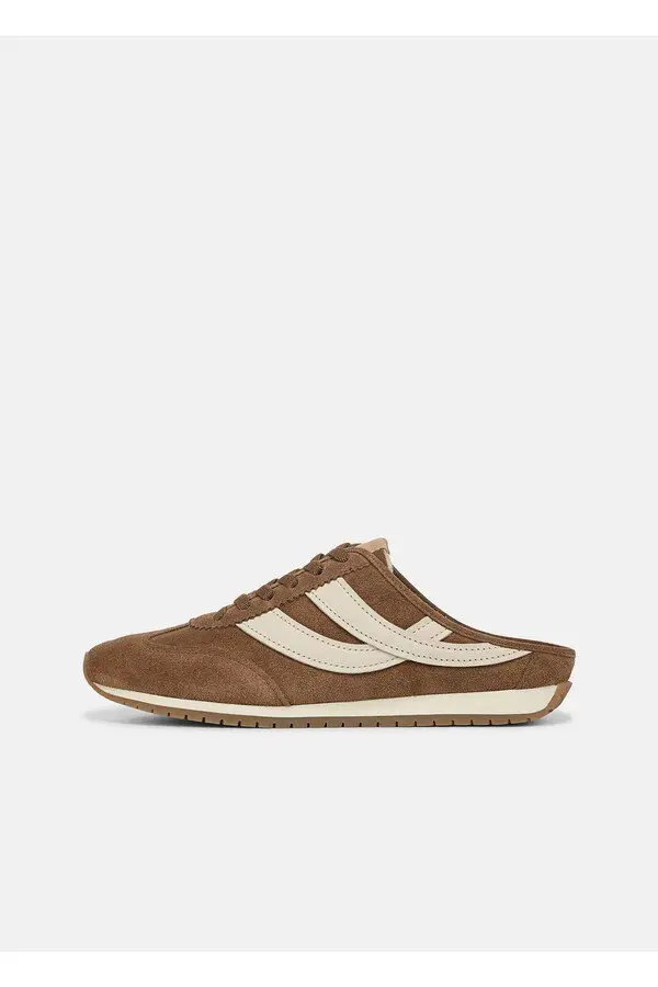 Vince Oasis Suede And Leather Runner Mule - Stripe