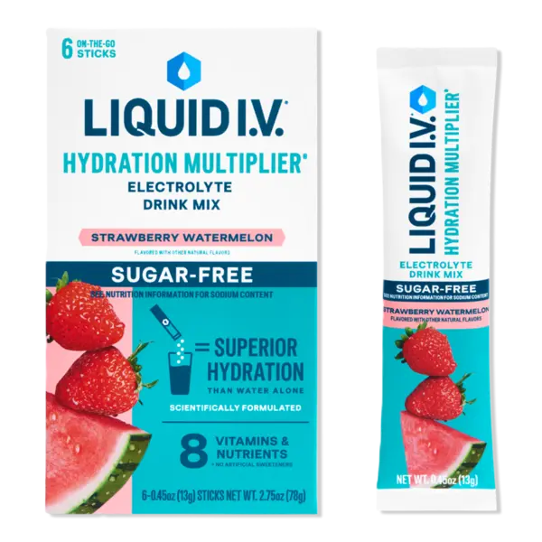 LIQUID I.V. Hydration Multiplier Electrolyte Drink Mix Sugar-free Strawberry Watermelon
