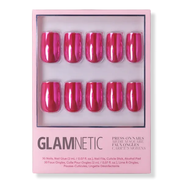 GLAMNETIC Pink Alloy Press-on Nails