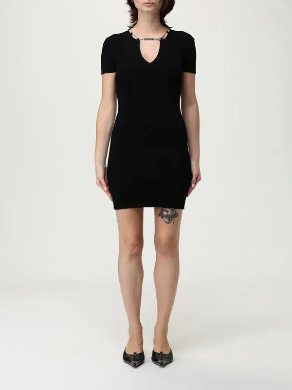 Alexander Wang Women's Metal Logo Minidresss In Matte Jersey Black - XS